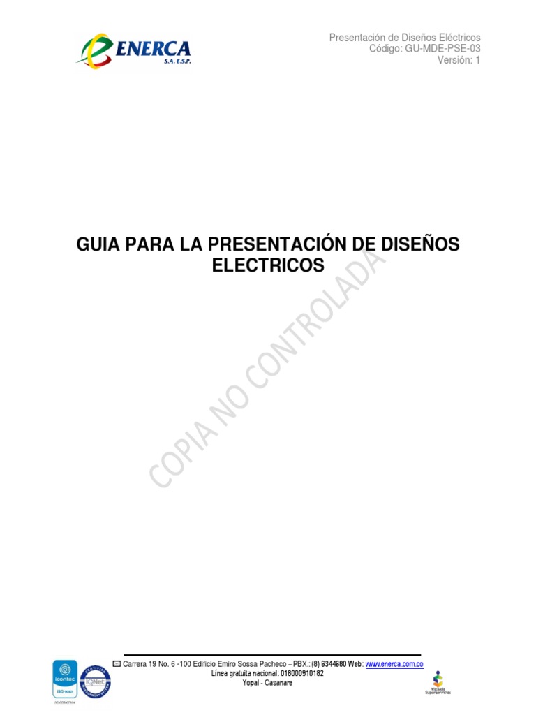 GU-MDP-PSE-03 Presentación de Diseños Eléctricos | PDF | Transmisión de ...