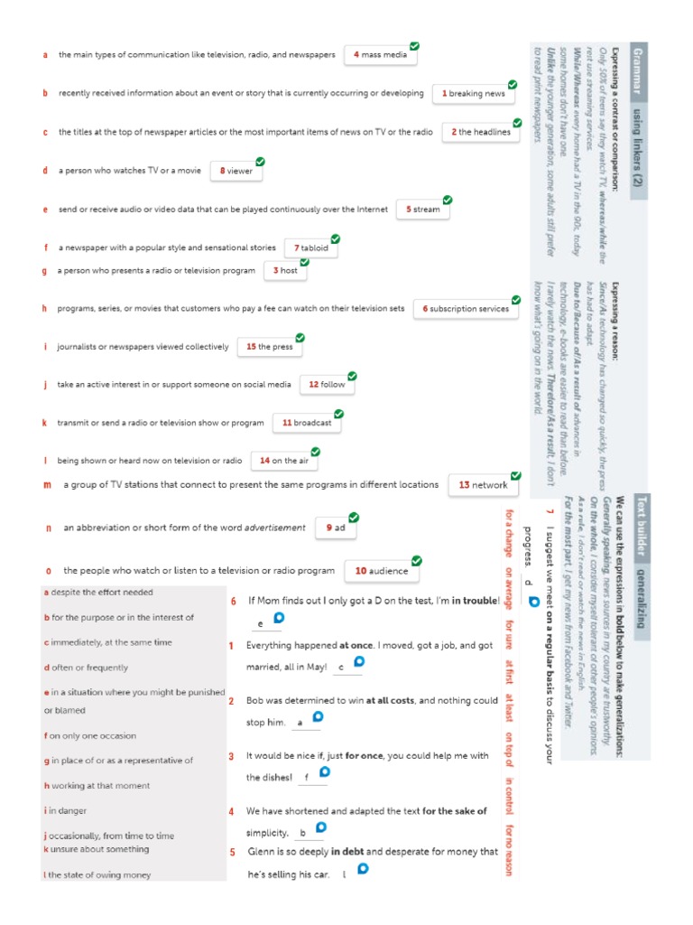 English. Personal Best. B2 Upper Intermediate. StudentBook. Unit 8 | PDF