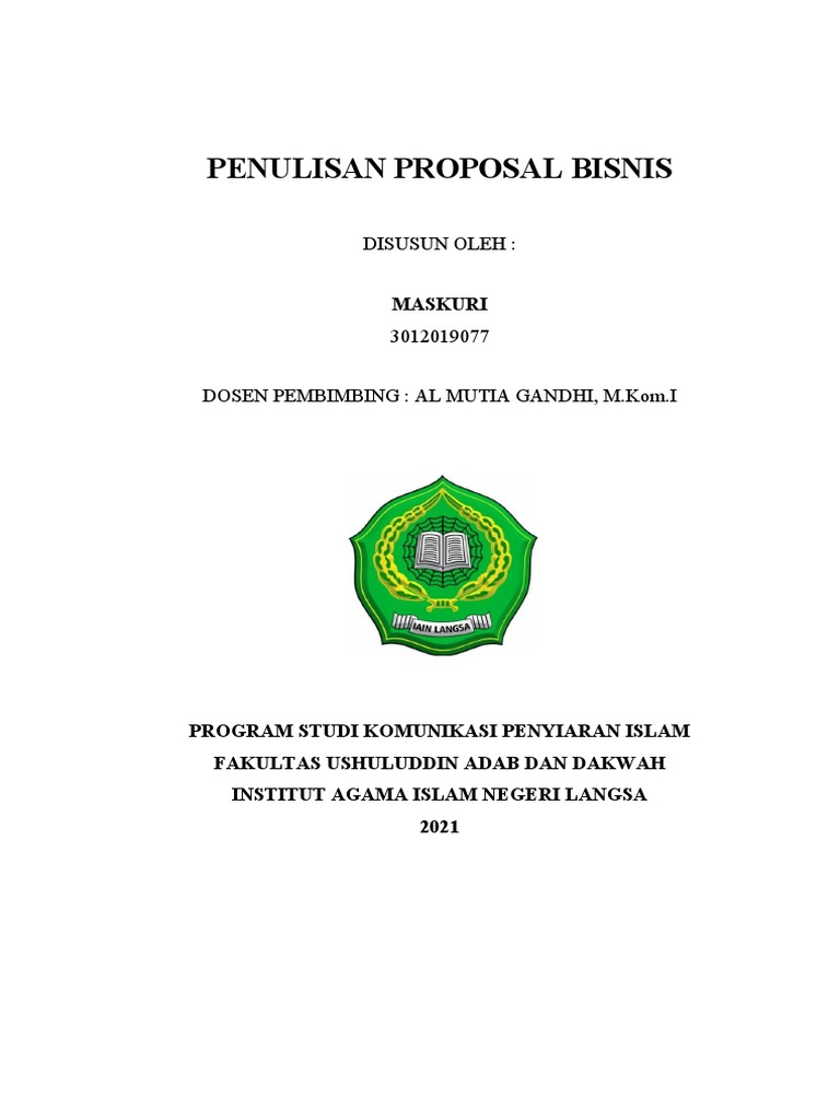 Makalah PENULISAN PROPOSAL BISNIS | PDF