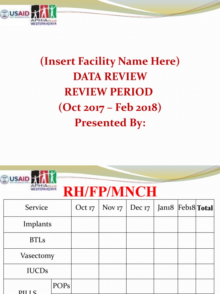 Data Review Meeting Template 2018 Final 1 | PDF | Human Reproduction ...