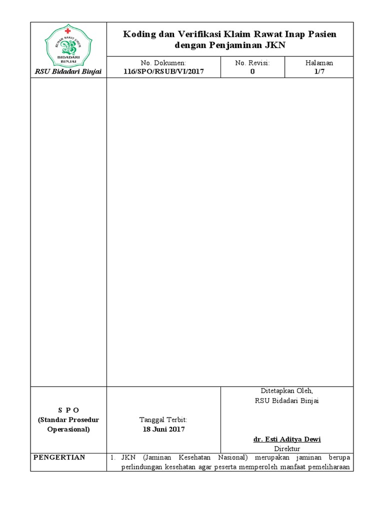 Koding Klaim Rawat Inap JKN RSU Bidadari | PDF