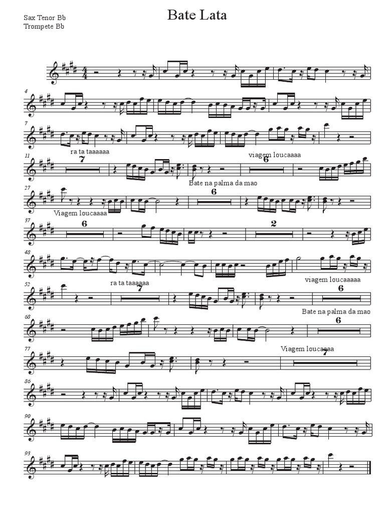 Bate Lata - Score | PDF