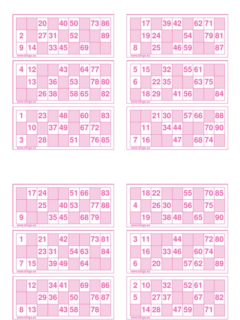 Números y Combinaciones de Bingo | PDF