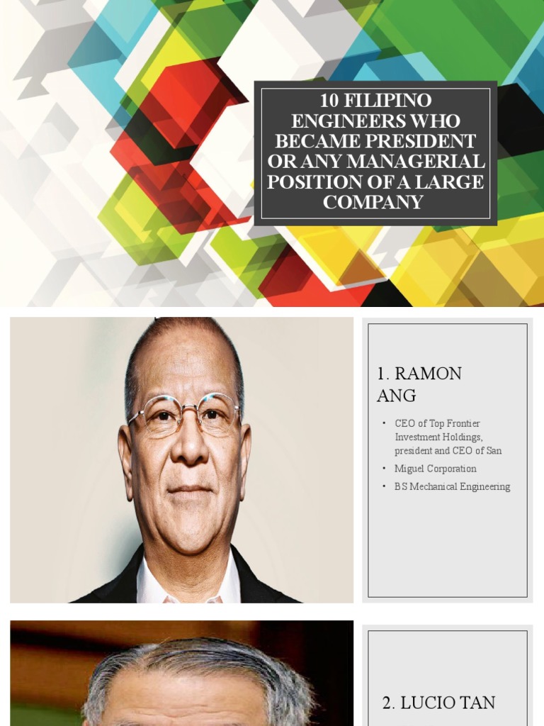 10 Filipino Engineers Who Became President or Any Managerial Position ...