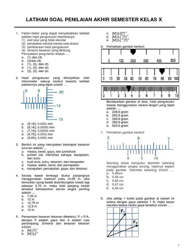 Soal PAS Fisika Kelas X K13 | PDF