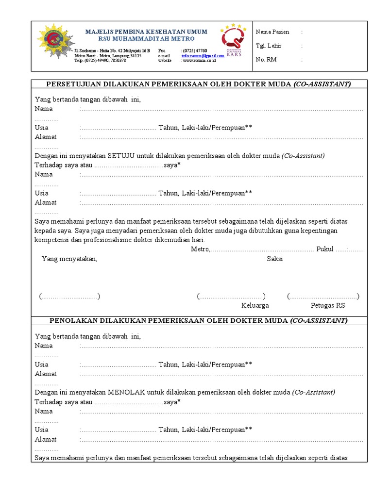 Lembar Informed Consent Coass Pdf