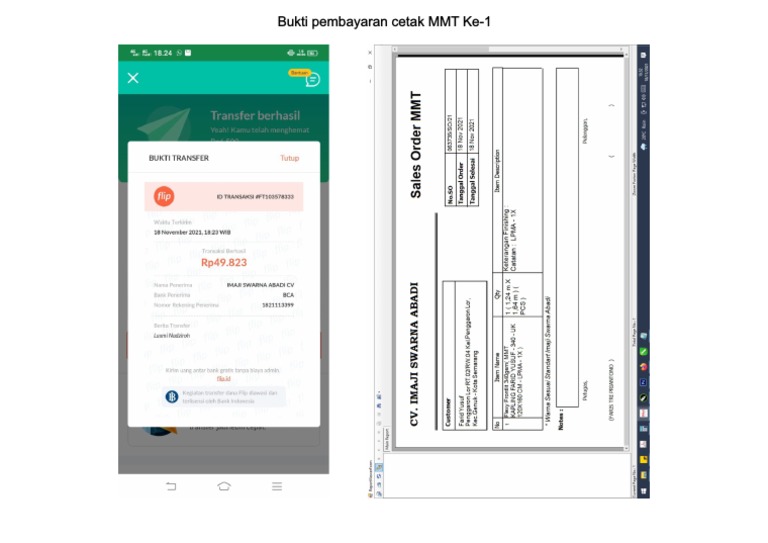 Bukti Pembayaran Cetak MMT Ke-1 | PDF