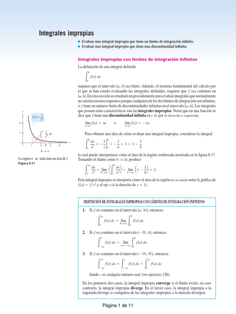 11 Integral Impropia | PDF | Integral | Análisis matemático