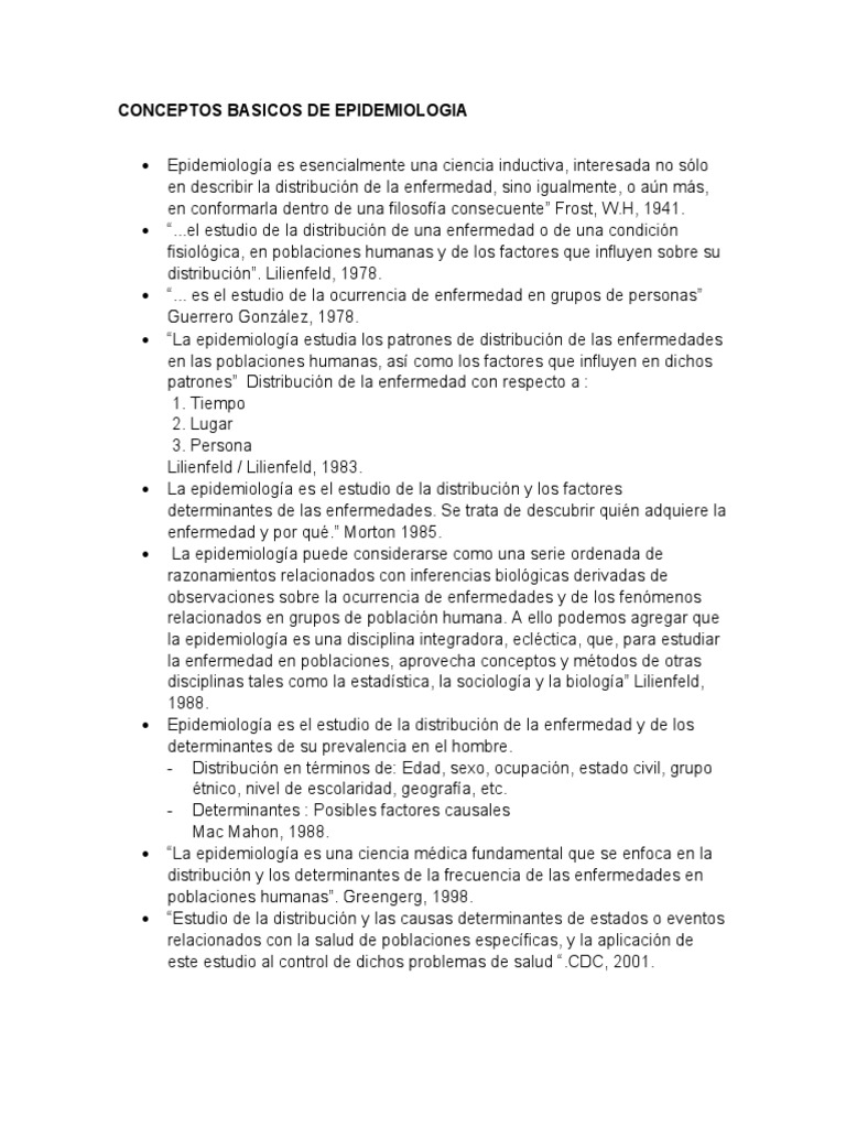 Conceptos Basicos de Epidemiologia | PDF | Epidemiología | Medicina