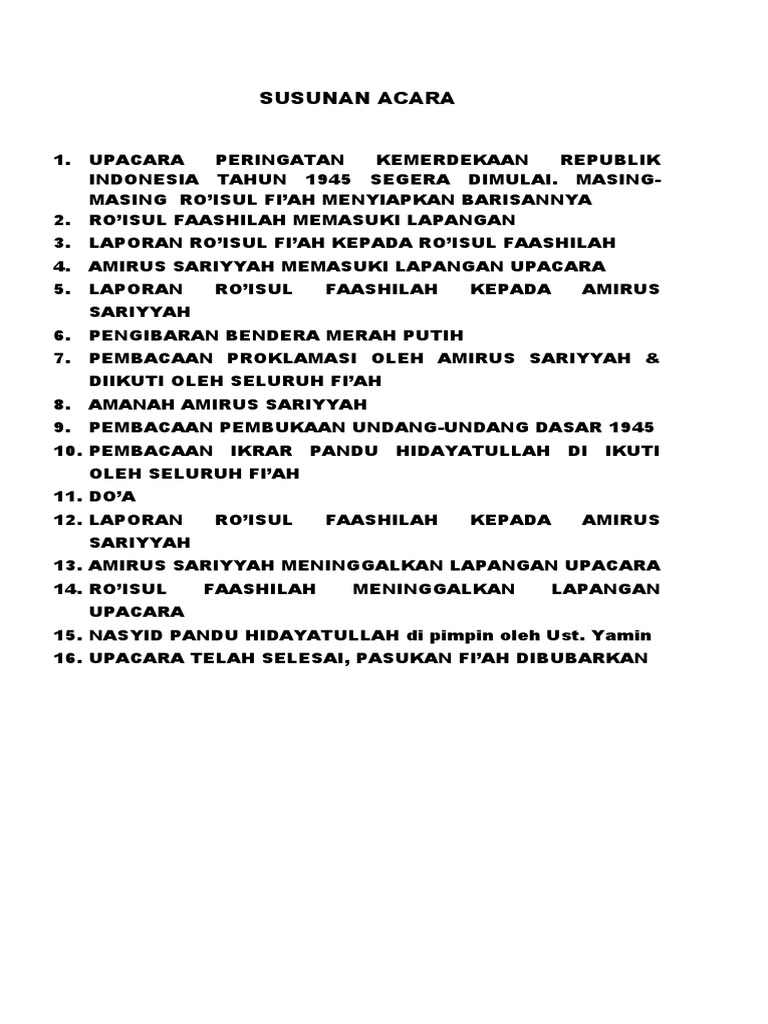 1susunan Acara Apel | PDF