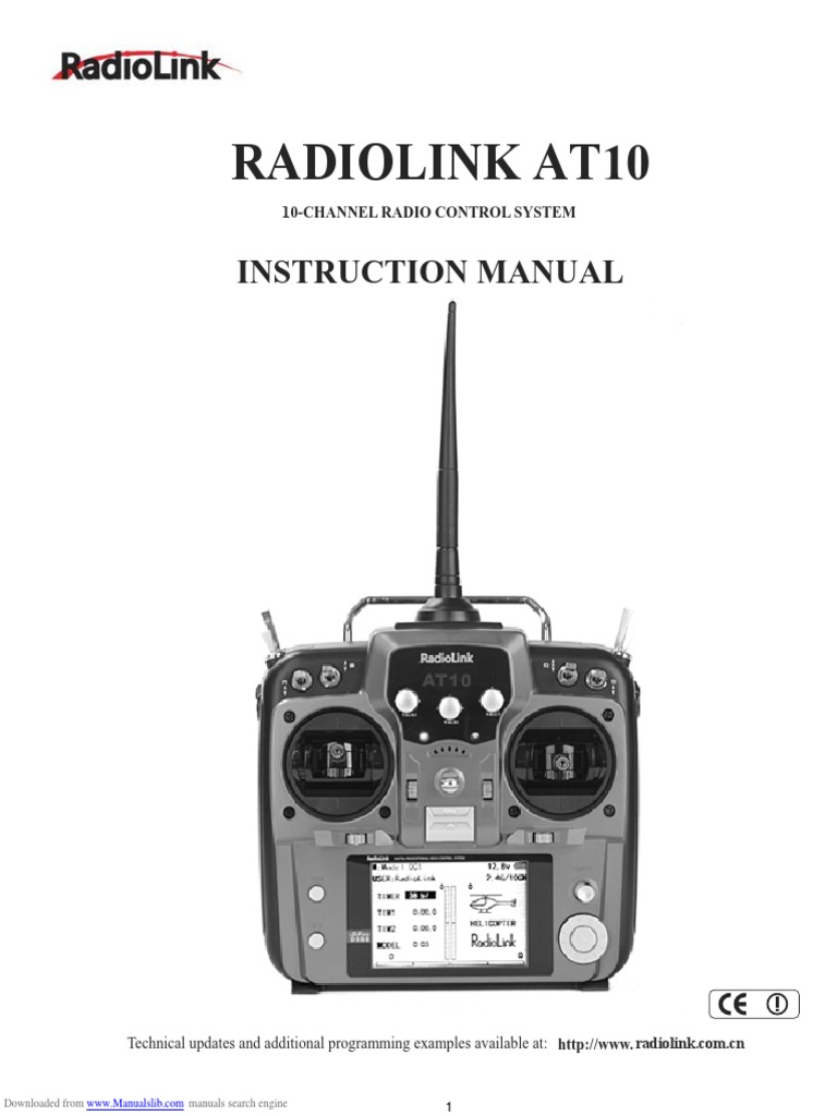 Radiolink At10: Instruction Manual | PDF | Radio | Aileron