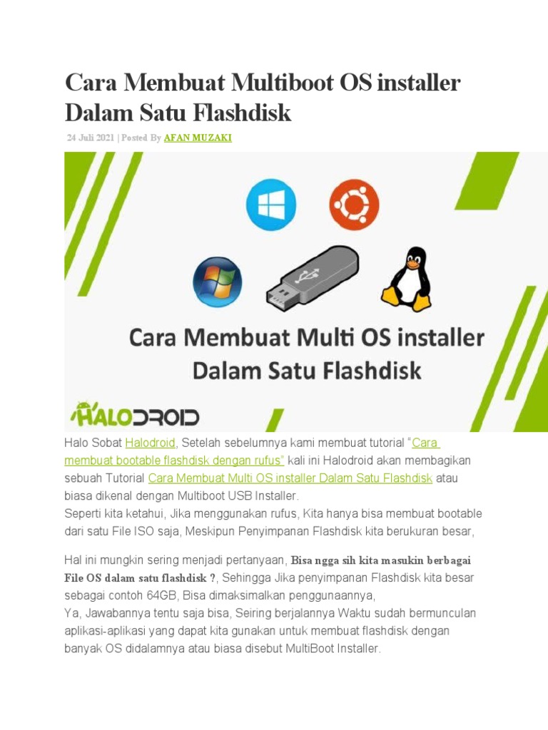 Cara Membuat Multiboot OS Installer Dalam Satu Flashdisk | PDF | Karier & Perkembangan | Game ...