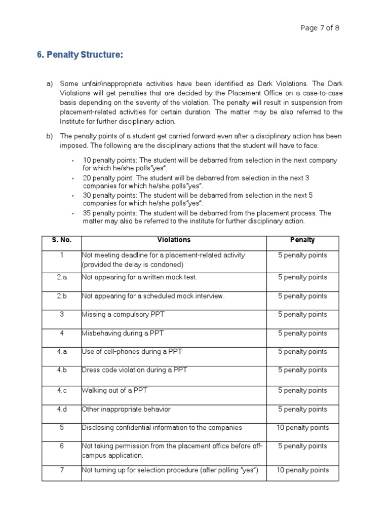 Penalty Structure:: S. No. Violations Penalty | PDF | Justice | Crime ...