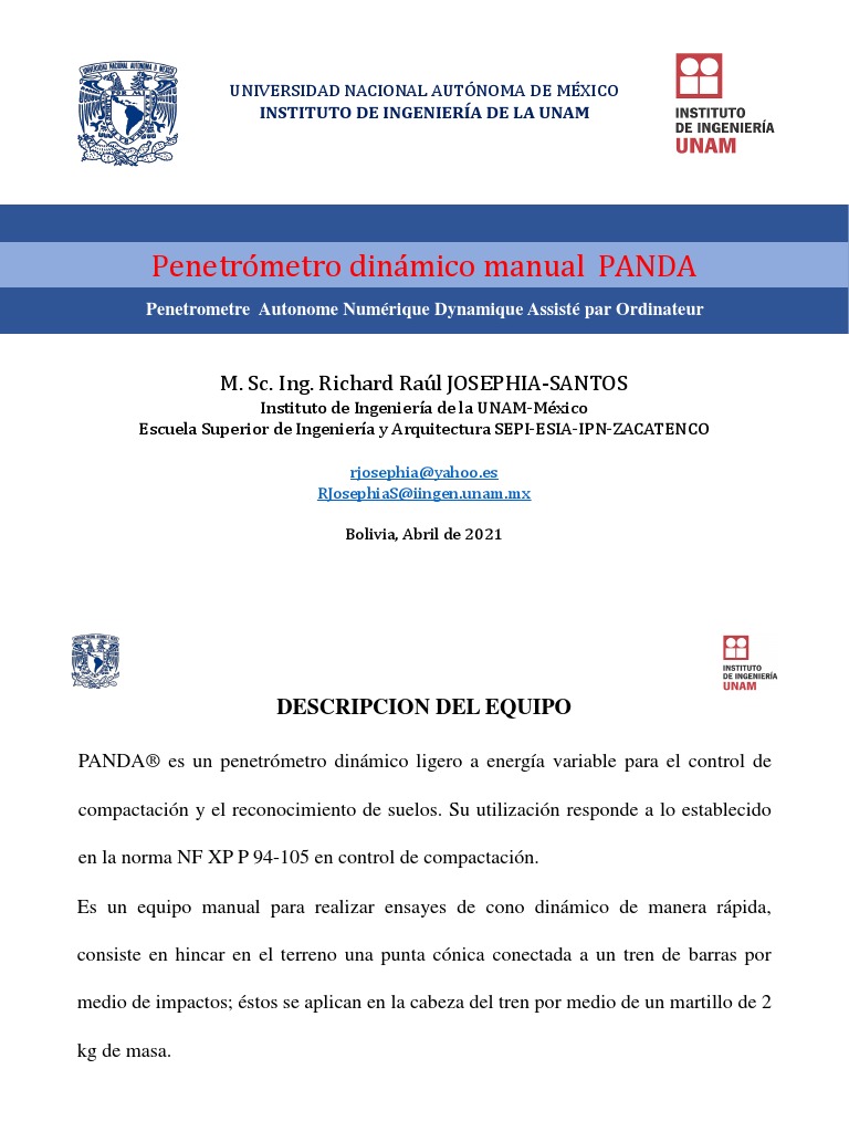 Penetrometro Dinámico Manual PANDA | PDF | Terminal de computadora