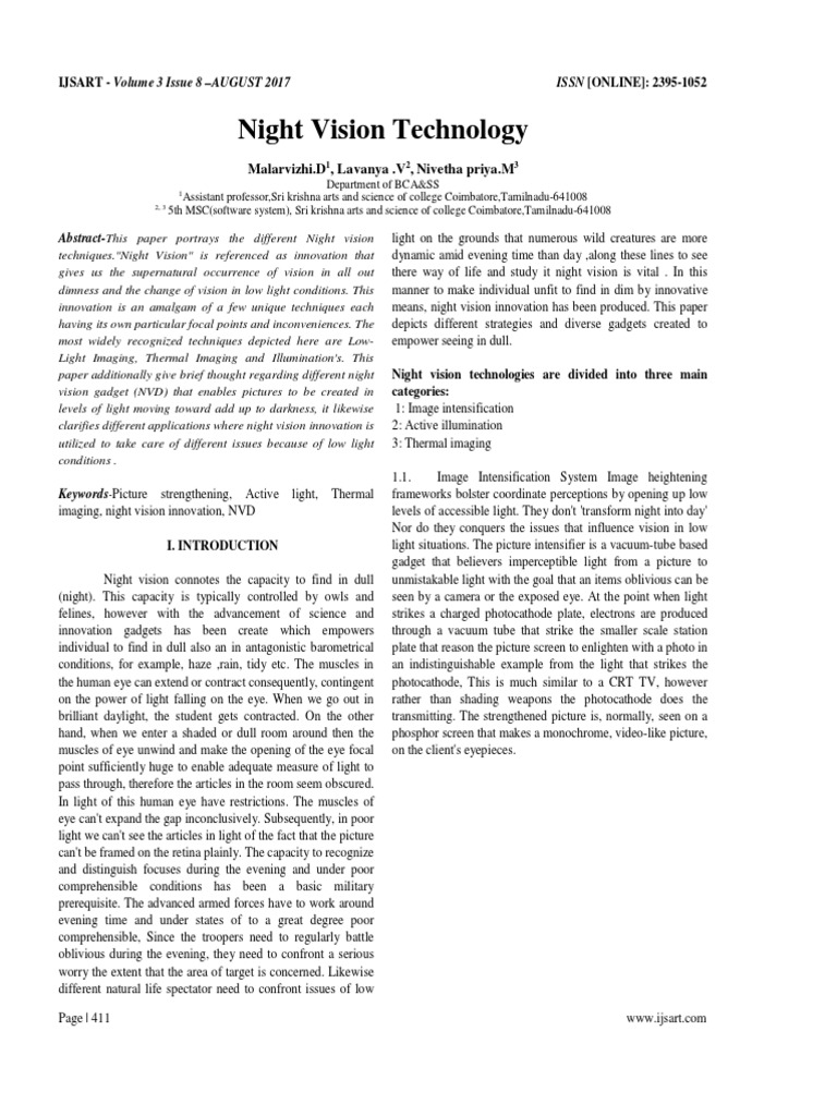 Night Vision Technology | PDF | Infrared | Thermography