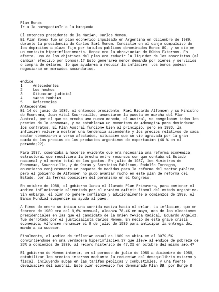 Plan Bonex | PDF | Gobierno | Economía monetaria
