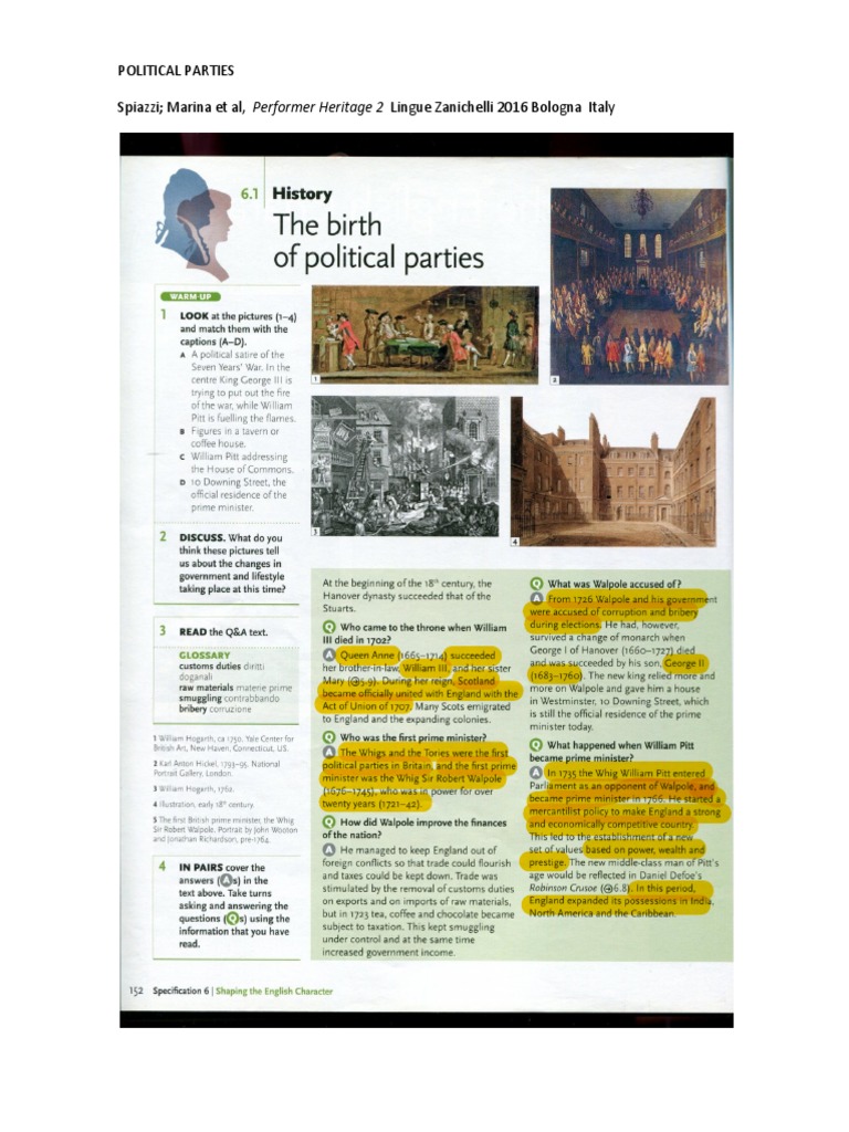 Birth of Political Parties in England | PDF