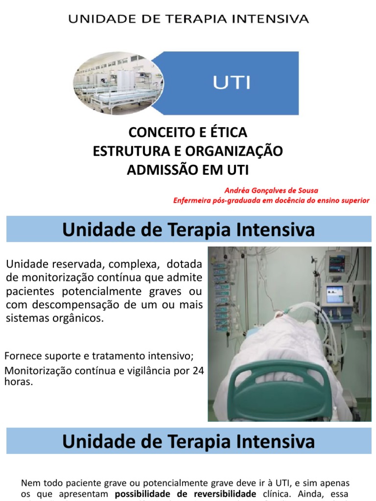UTI CONCEITO E ORGANIZAÇÃO | PDF | Unidade de Tratamento Intensivo (UTI ...