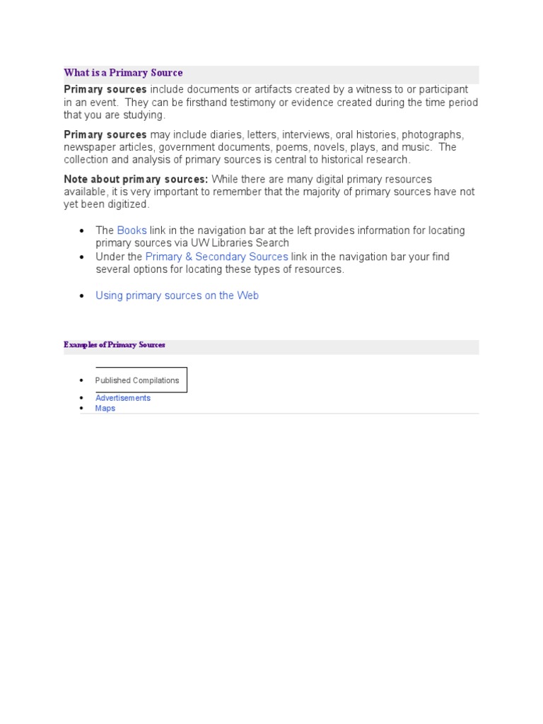 What Is A Primary Source | PDF | Primary Sources | Libraries