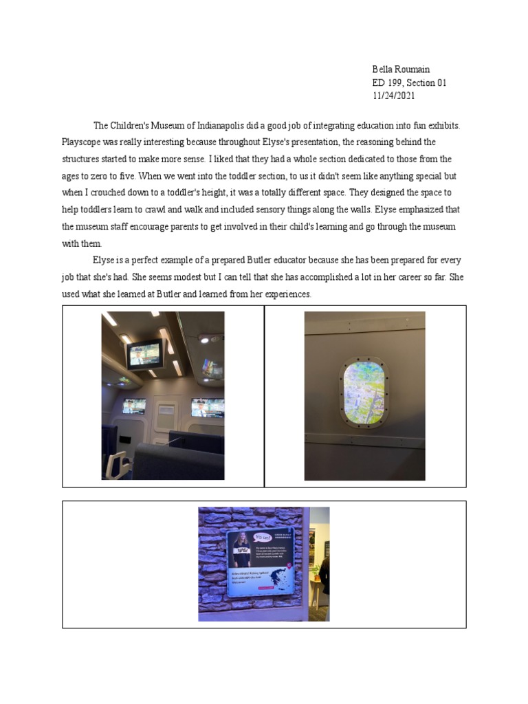 Indianapolis Childrens Museum Write-Up 1 | PDF | Museum | Curriculum