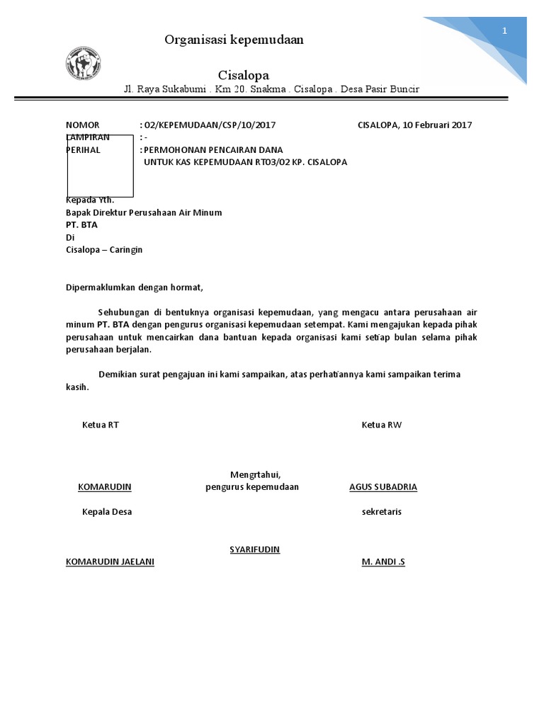 Surat Pengajuan | PDF