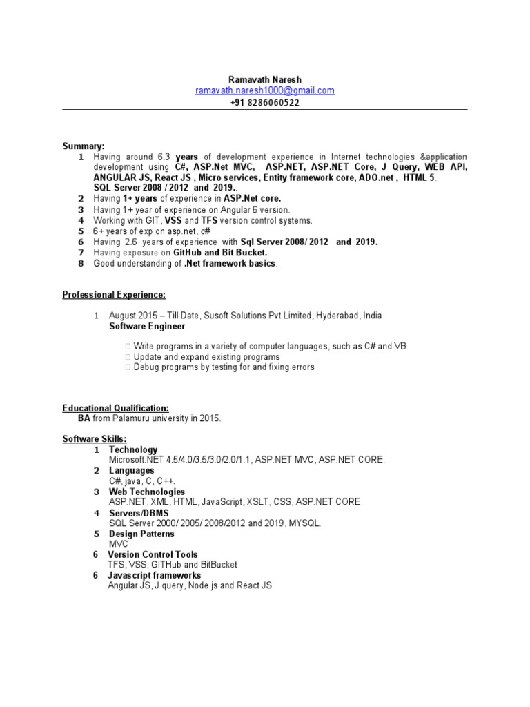 Ramavath Naresh | PDF | Share Point | Microsoft Sql Server