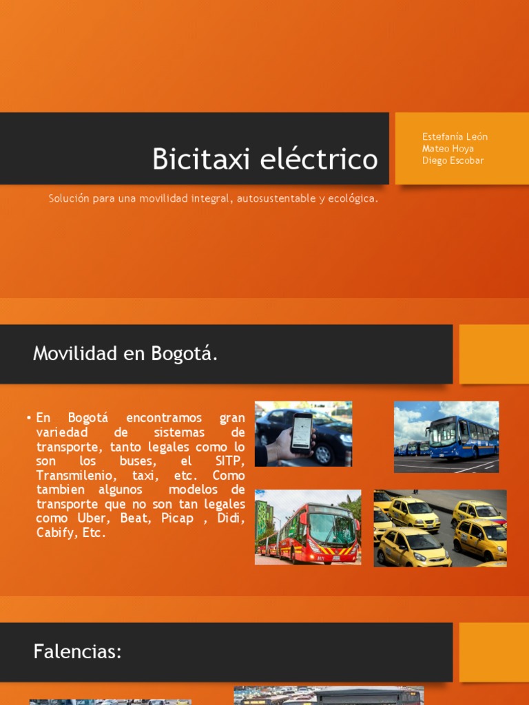 Bicitaxi Eléctrico: Movilidad Sostenible en Bogotá | PDF | Transporte ...