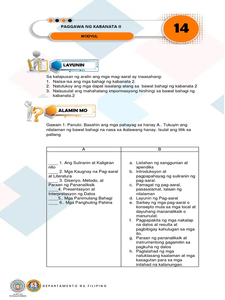 Paggawa NG Kabanata Ii: Modyul | PDF