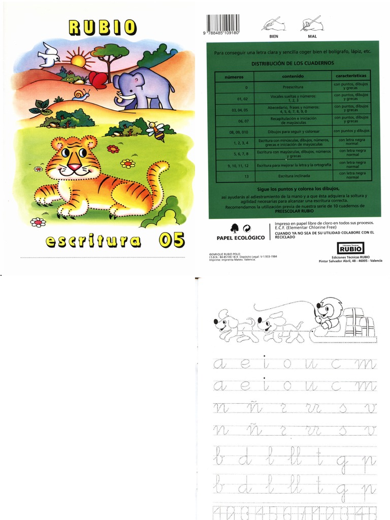 Caligrafía educación infantil . Rubio