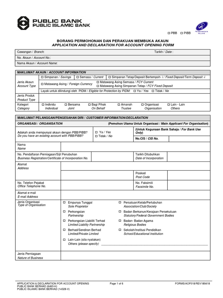 Account Opening Form for PBB and PIBB | PDF | Debit Card | Visa Inc.