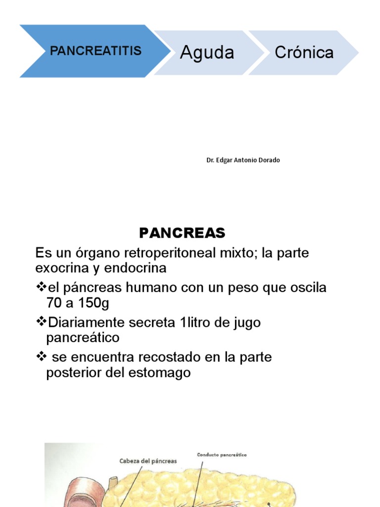 Pancreatitis Aguda y Crónica | PDF | Páncreas | Especialidades Medicas
