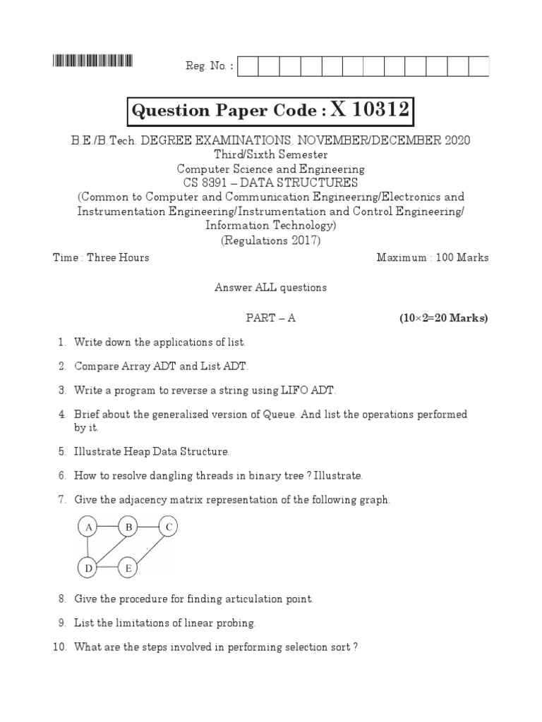 CS 8391 - Data Structures | PDF | Computer Science | Computing