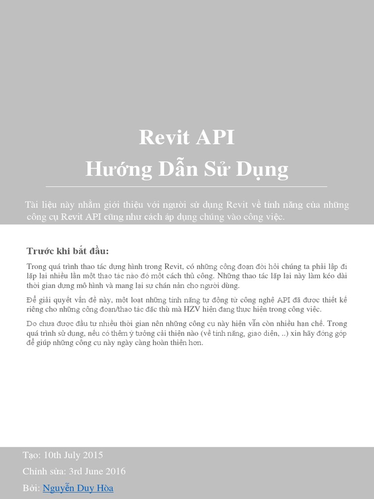Revit API Manual | PDF