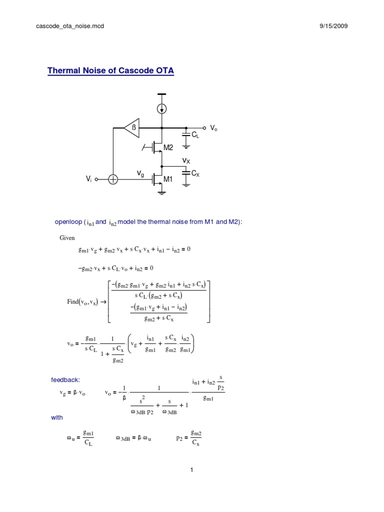 Cascode Opamp Noise | PDF | Electronic Circuits | Analog Circuits