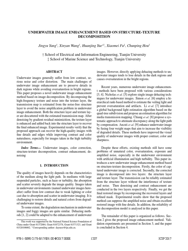 Underwater Image Enhancement Based On Structure-Texture Decomposition ...