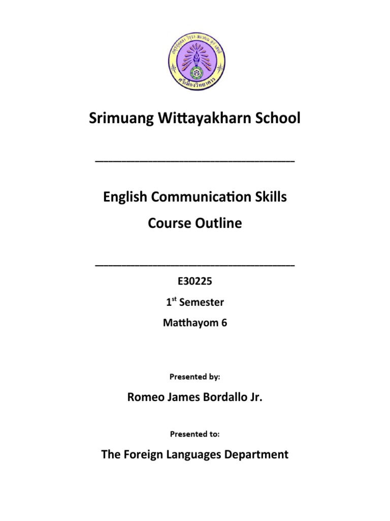 English Communication Skills (EN30225) Course Syllabus | PDF | English ...