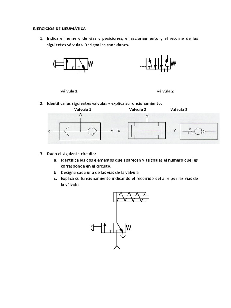 Ejercicios de Neumatica 2018 | PDF | Neumática | Neumático