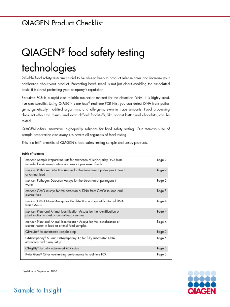 Qiagen Food Safety Testing Technologies | PDF | Qiagen | Real Time ...