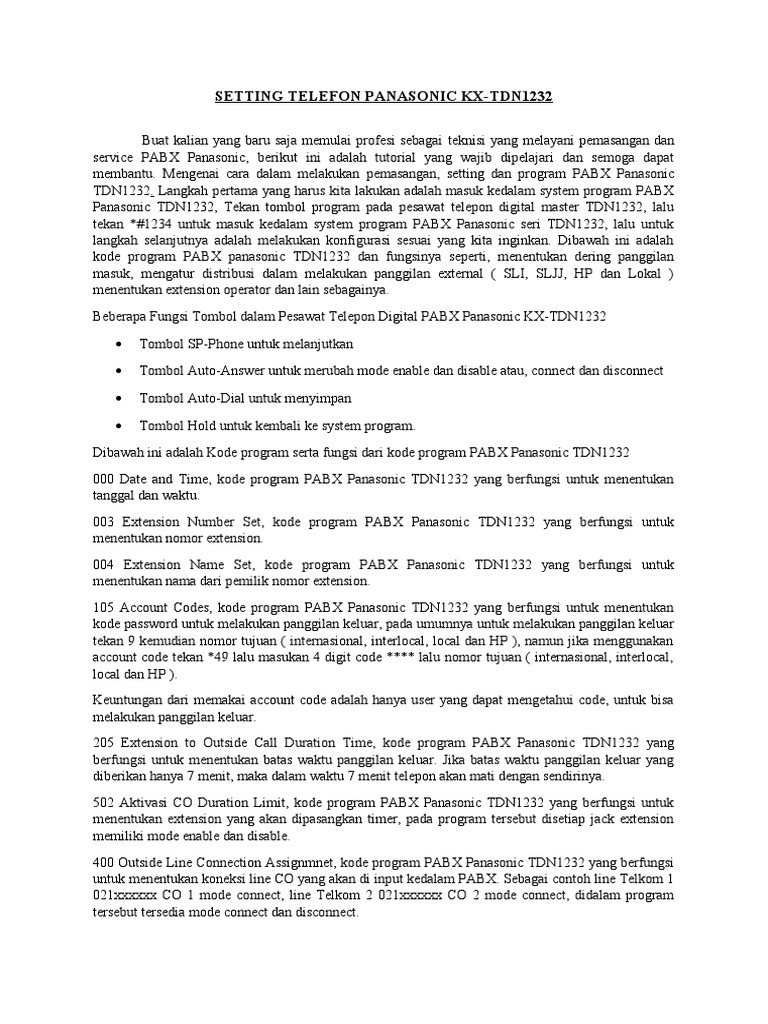 Setting Pabx | PDF | Bisnis | Komputer