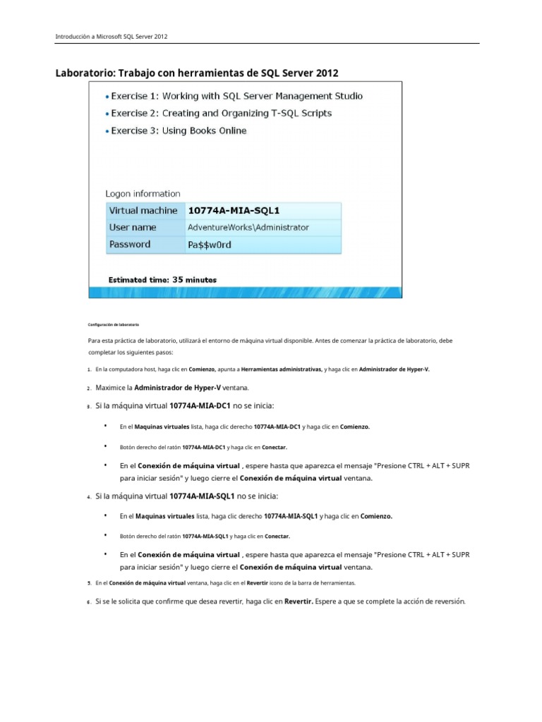 Lab 01 | PDF | Servidor SQL de Microsoft | Ventana (informática)