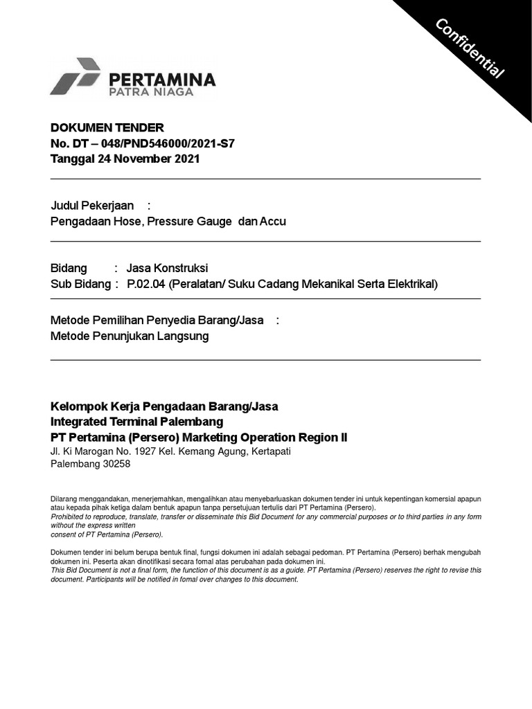 Dokumen Tender | PDF