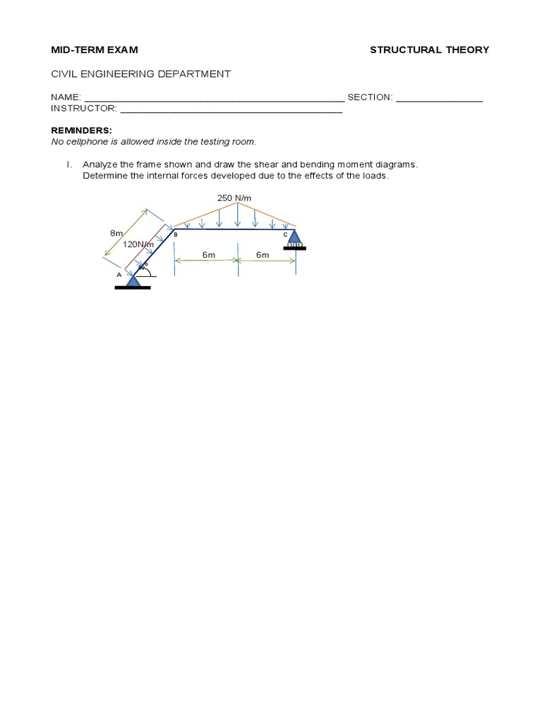 Midterm Exam Structural Theory 2020 Pdf