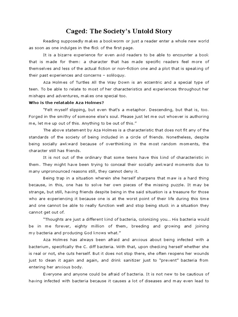 Turtles All The Way Down | PDF | Obsessive–Compulsive Disorder | Anxiety