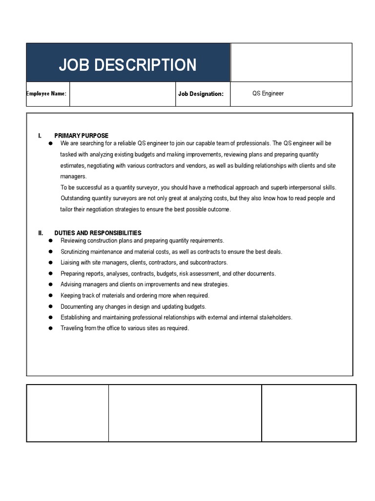 QS Engineer Role Overview | PDF | Engineer | Cognition