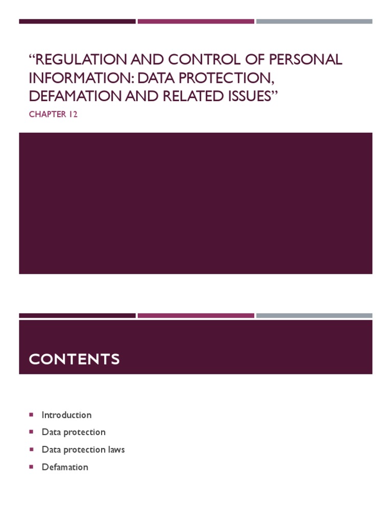 Regulation and Control of Personal Information | PDF | Defamation ...