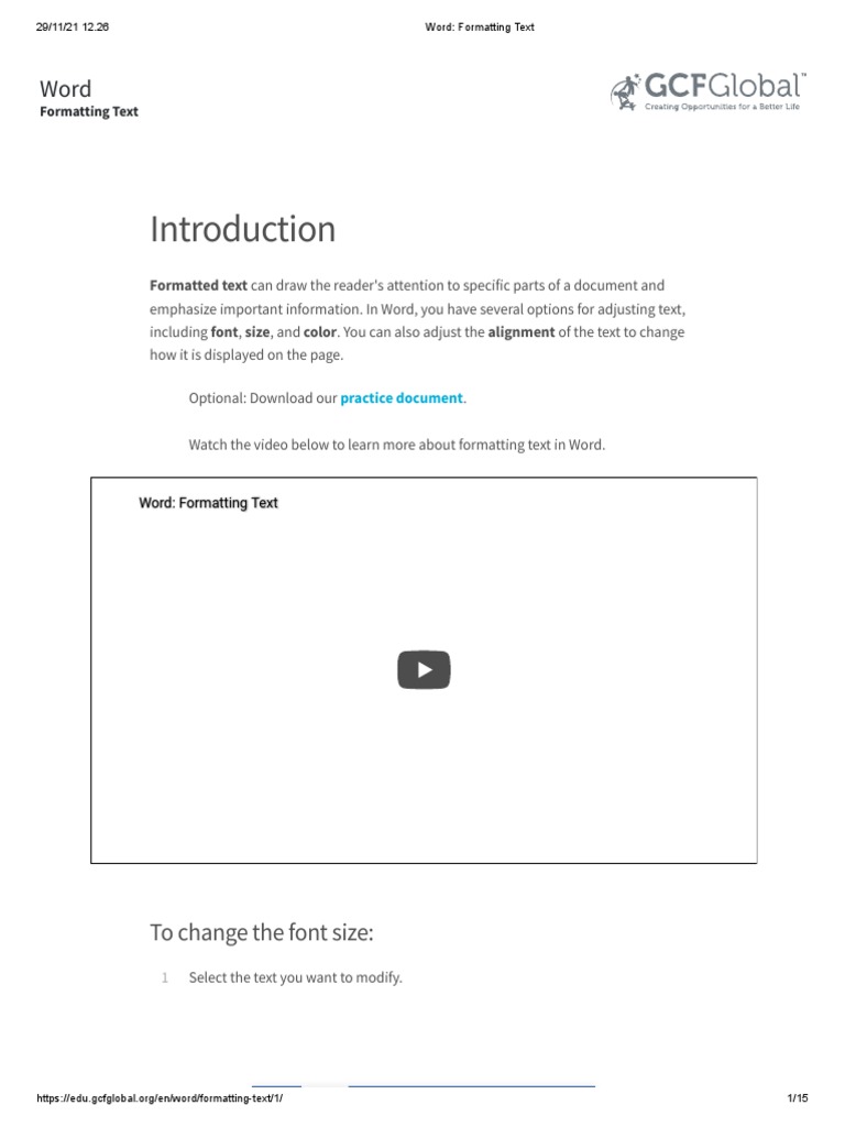 Word - Formatting Text | PDF | Menu (Computing) | Software