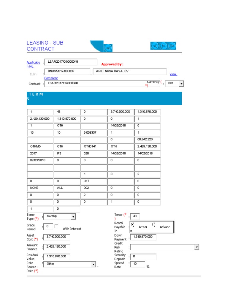 Kontrak Leasing dan Subkontrak | PDF