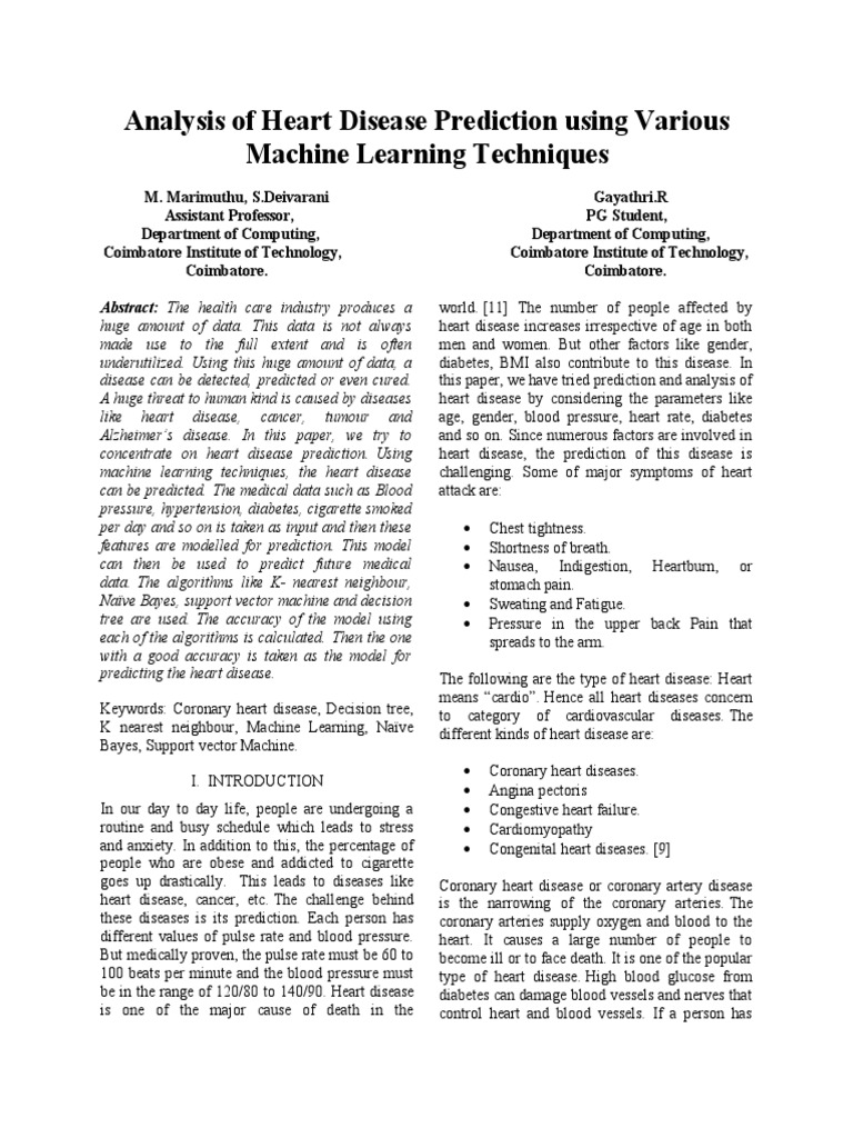 Heart Disease Prediction with ML Techniques | PDF | Coronary Artery ...