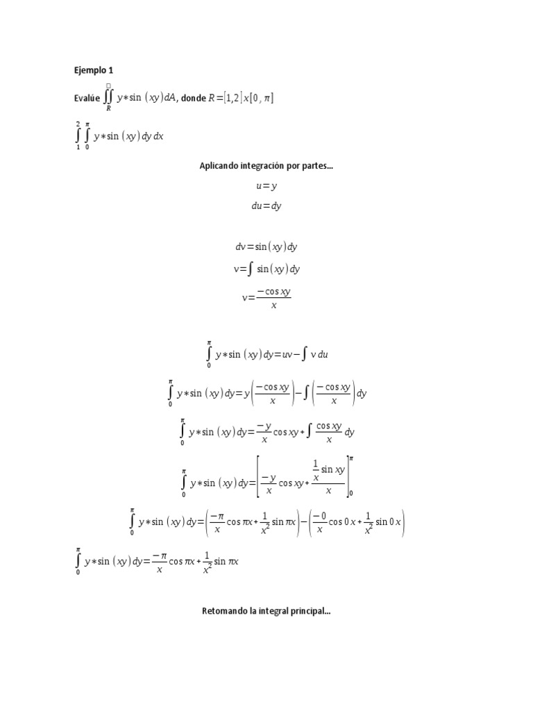 Ejercicio Integrales Iteradas | PDF | Integral | Conceptos matemáticos