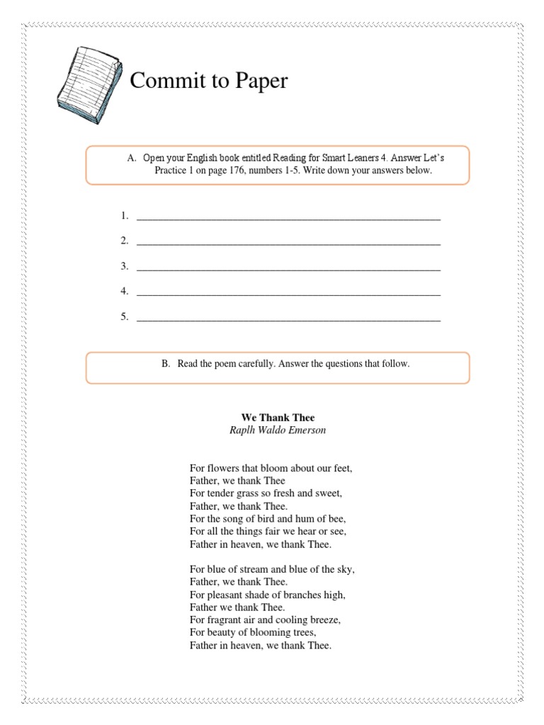 Activity 2 - Commit To Paper | PDF | Language Arts & Discipline